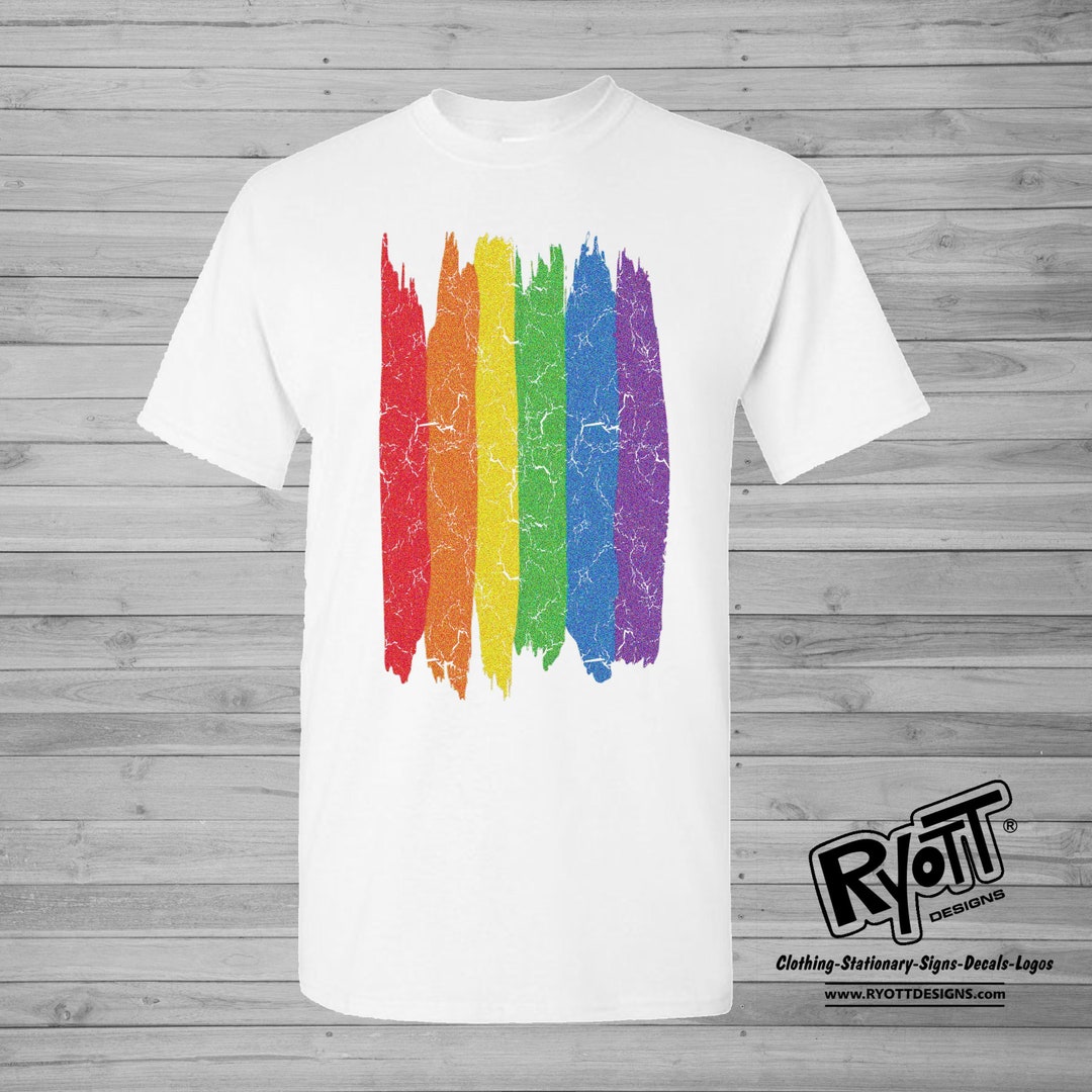 Ryott Designs Pride Flag Distressed Adult T-shirt multiple - Etsy