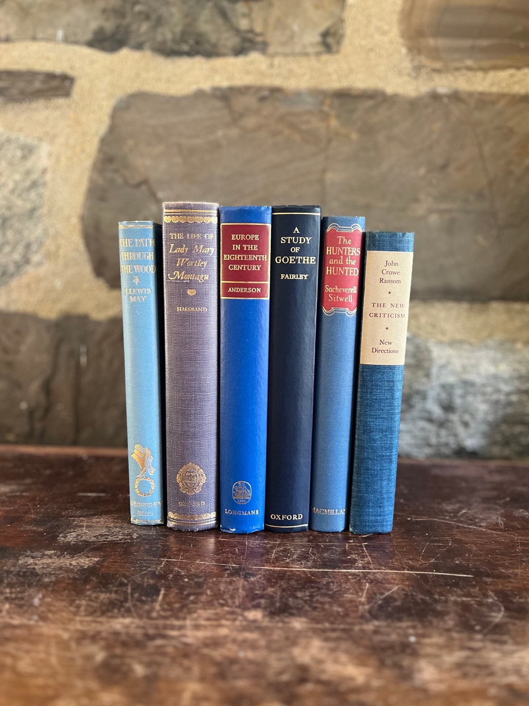Shades of Blue Cloth Bindings - Book Bundle in Six Volumes - Book Props ...