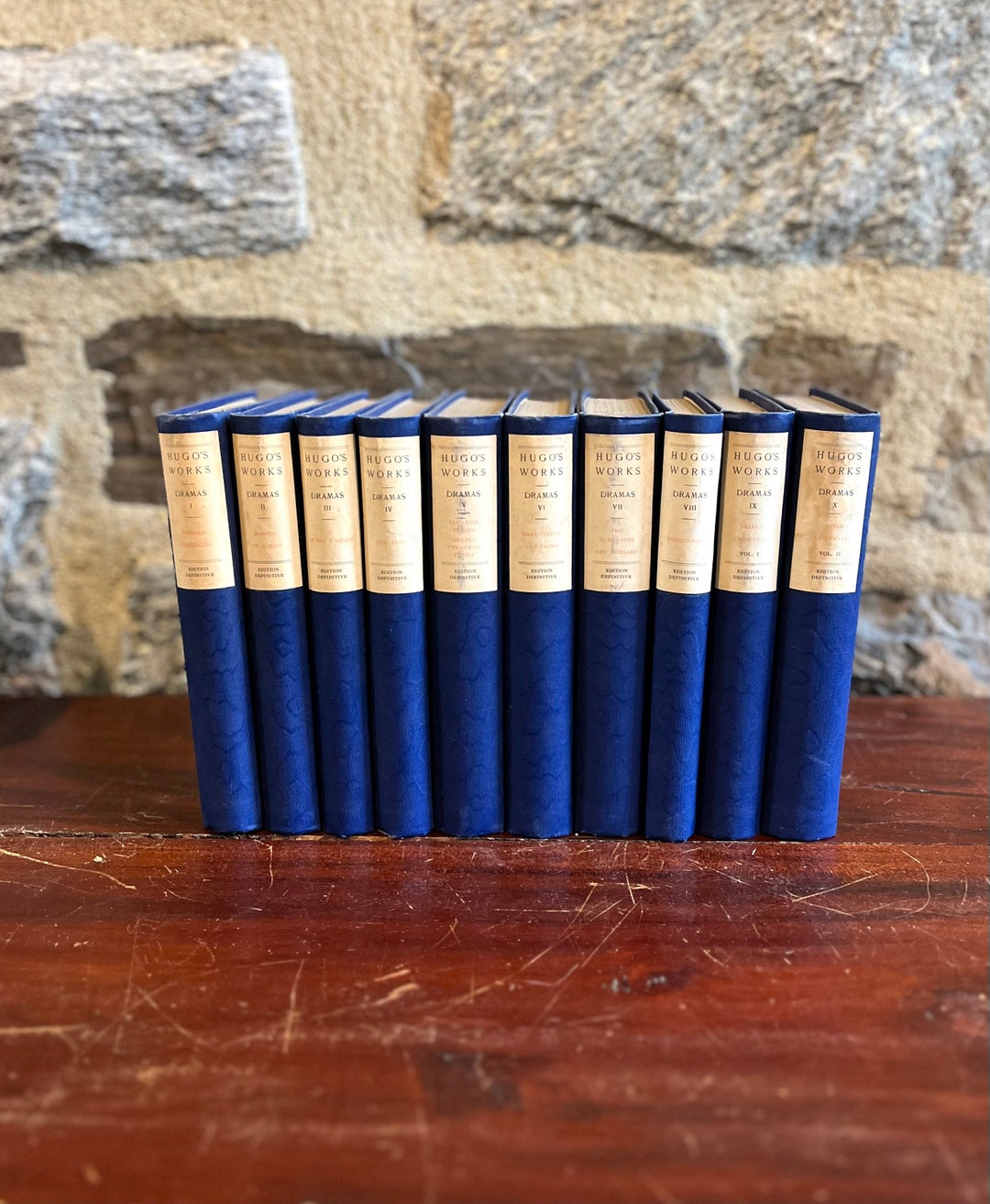 Hugo's Works Dramas in Blue Cloth Bindings Book Bundle in Ten Volumes ...