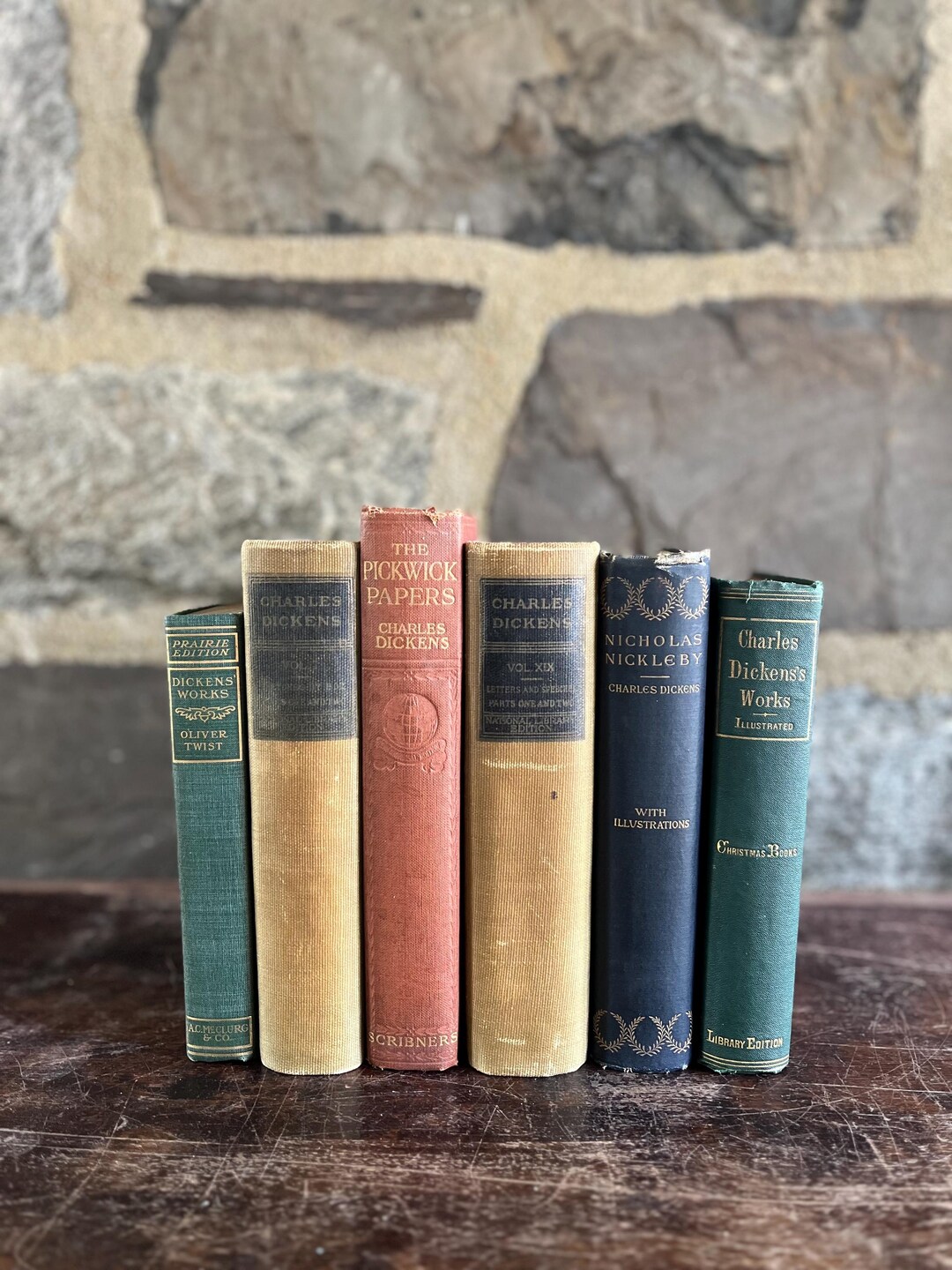 Charles Dickens - Victorian Lit - Shabby Cloth Bindings - Book Bundle ...