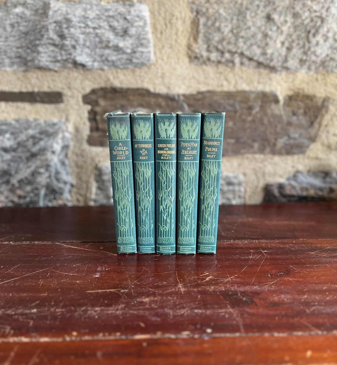 James Whitcomb Riley Poems: Decorative Green Cloth Book Bundle - Etsy