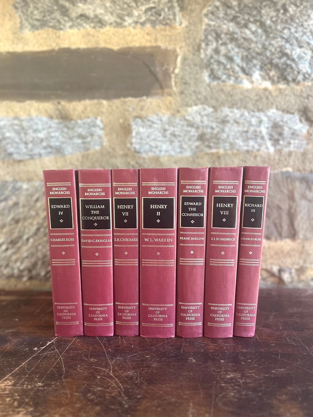 English Monarchs - Red Cloth Book Bundle in Seven Volumes - Etsy