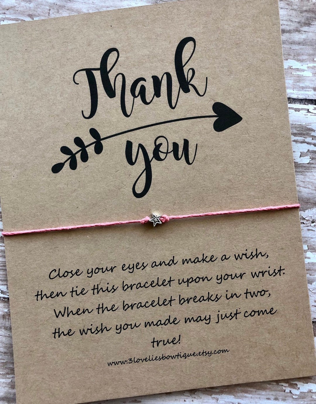 Thank You Gift.thank You Wish Bracelet.thank You Gifts.thank You Charm ...