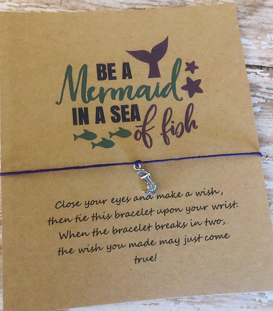 Mermaid Wish Bracelet.wish Bracelet.mermaid Gift.wish Bracelets ...