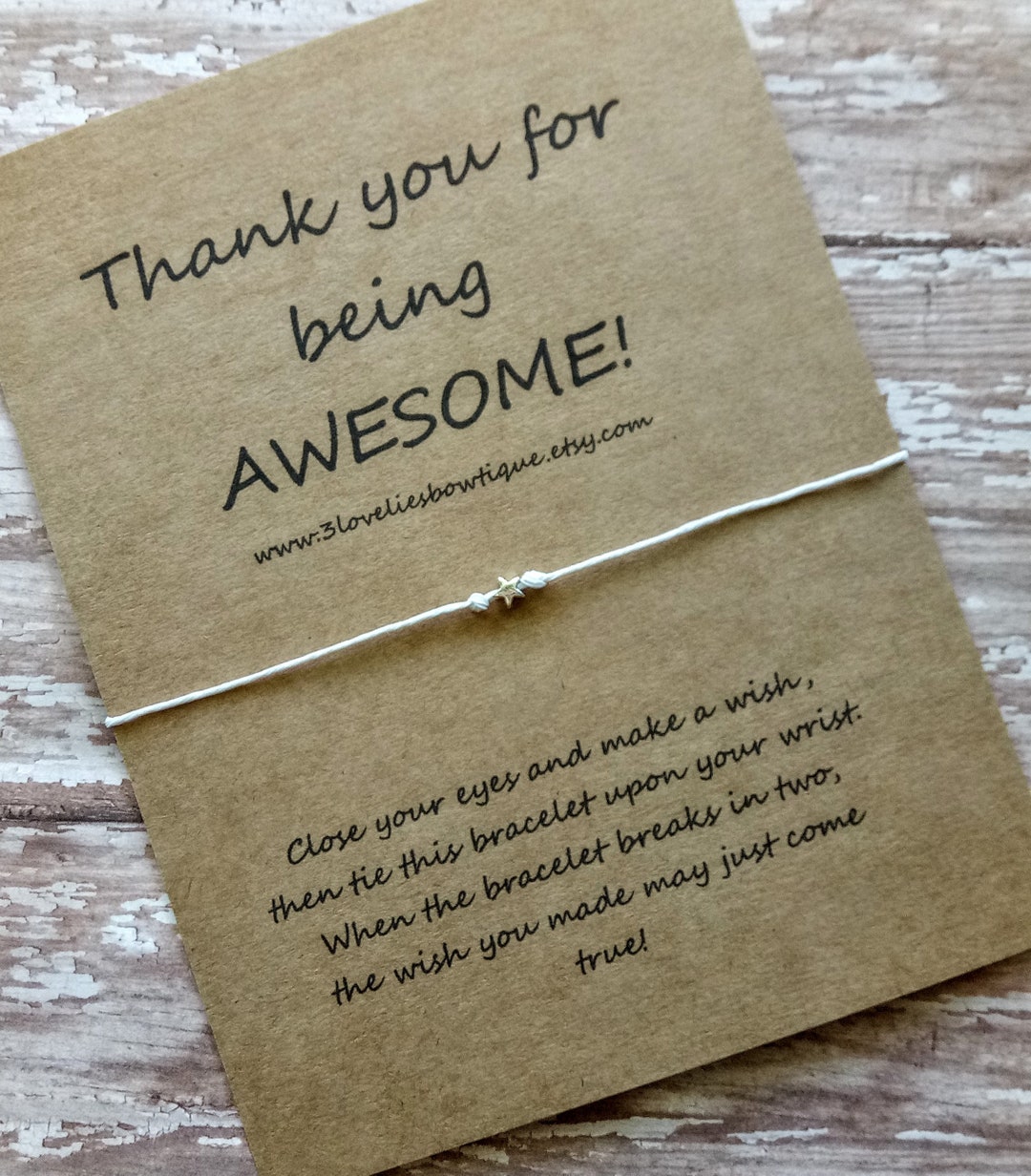 Thank You Gift.thank You Wish Bracelet.thank You Gifts.thank You Charm ...