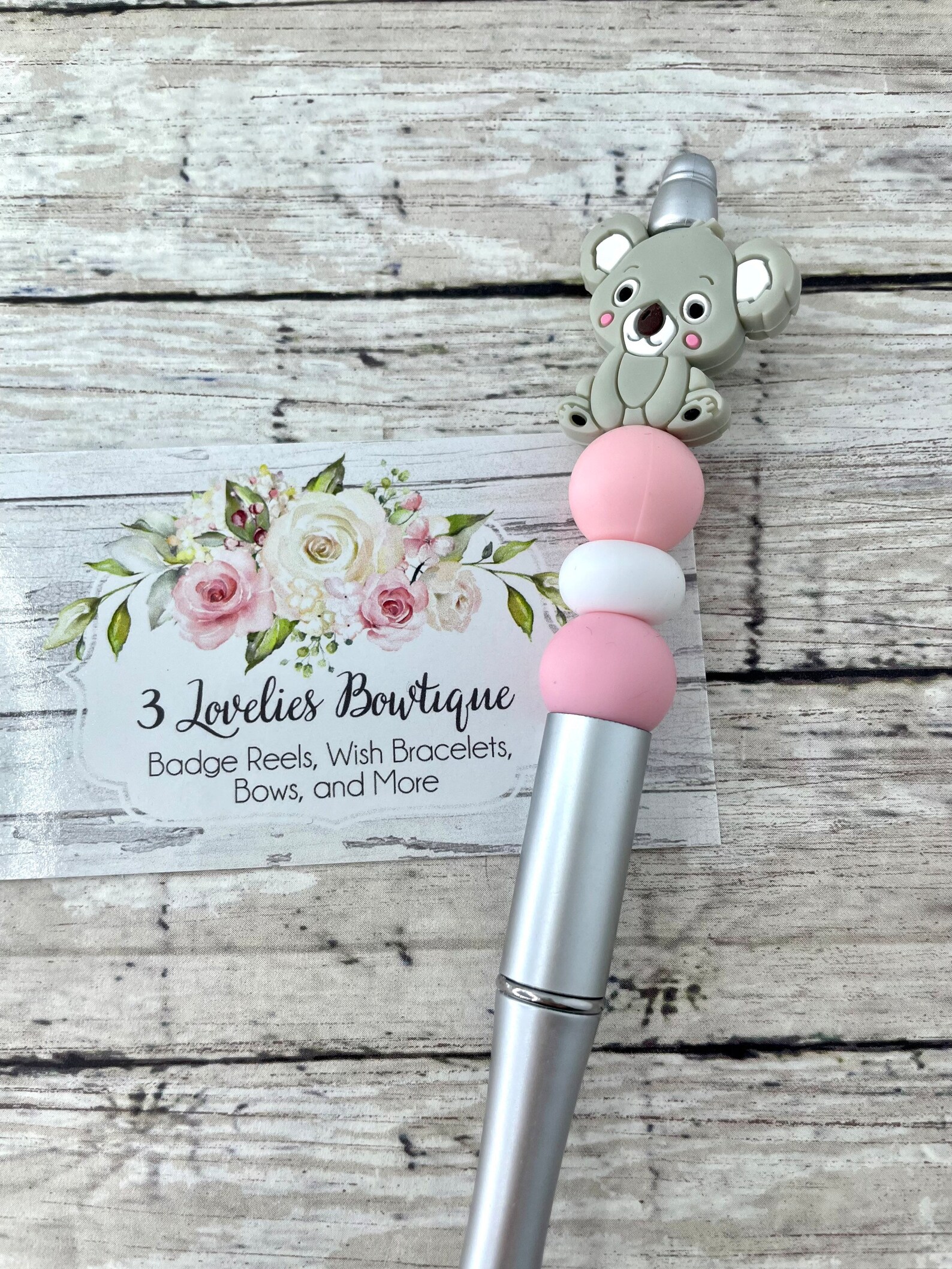 Cute Koala Pen Silicone Beaded Pen Pen Pens Beaded Pen - Etsy