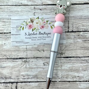 Cute Koala Pen, Silicone Beaded Pen, Pen, Pens, Beaded Pen, Teacher ...