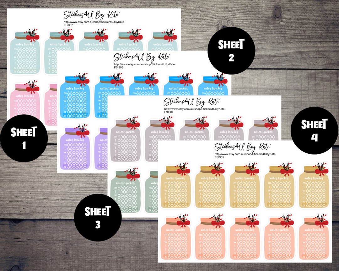 Hydration Tracker Sidebar | Weekly Water Planner Sticker | Mason Jar ...