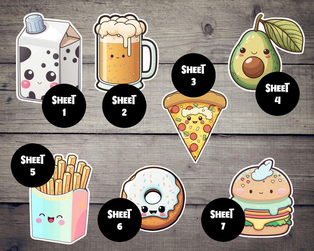 Kawaii Food Adhesive | Non-adhesive Cardstock Die Cut for Planners ...