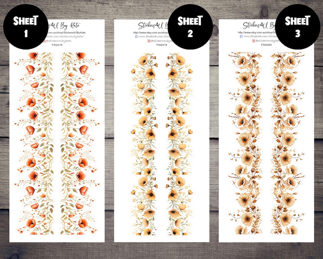 Poppy Flower Washi Deco | Bullet Journal Stickers | Planner Stickers ...