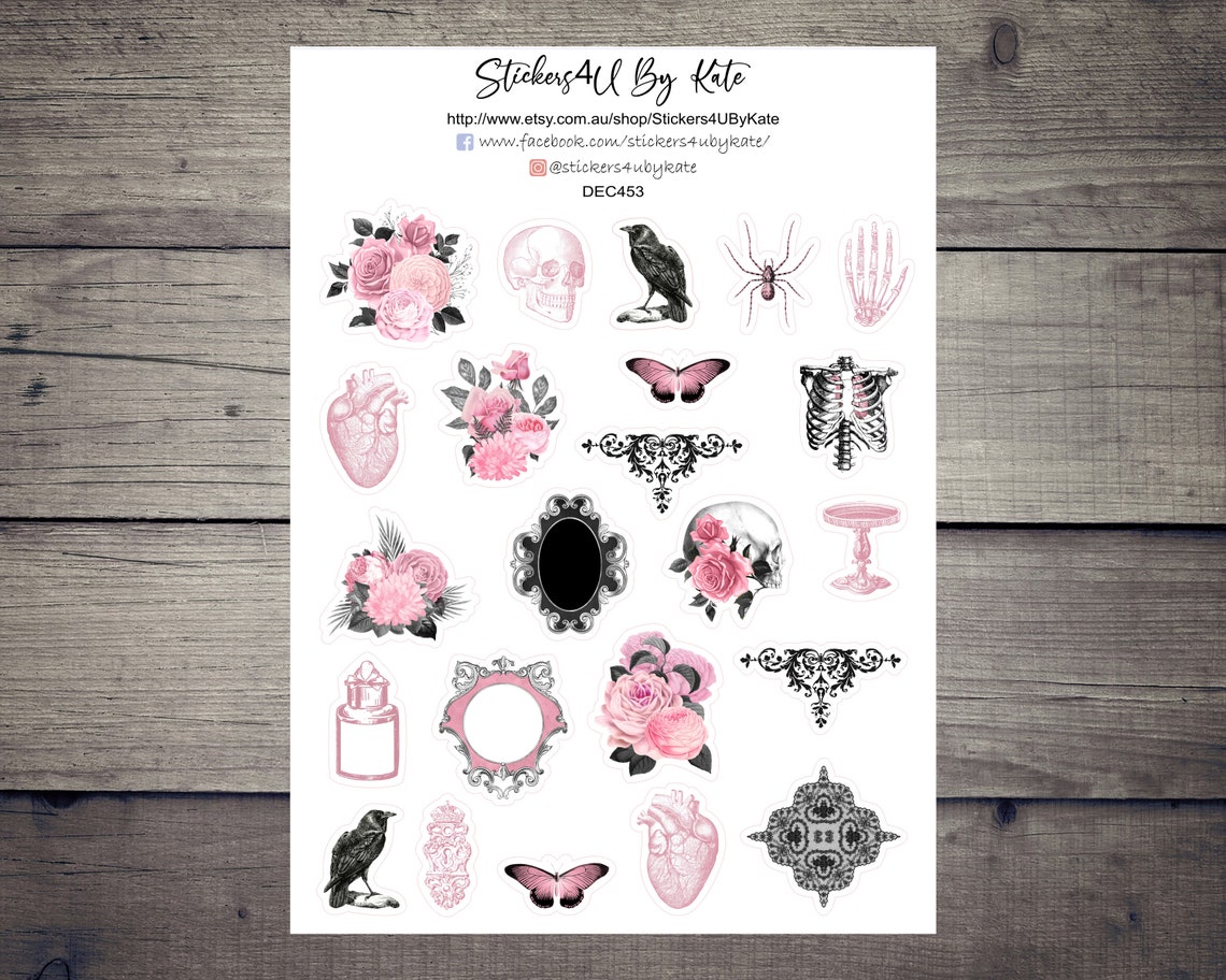 Gothic Love Clipart | Gothic Love Decorative Planner Sticker | Erin ...