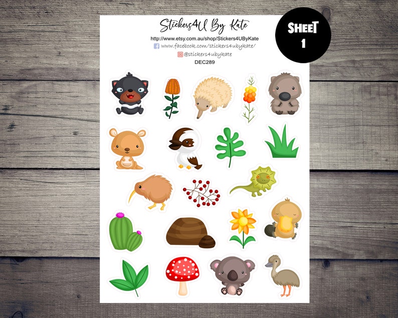 Australia New Zealand Animals Clipart Stickers | Australia Animal ...
