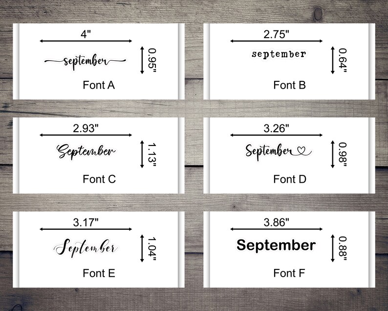 LARGE Month Script Sticker Months of the Year Stickers - Etsy