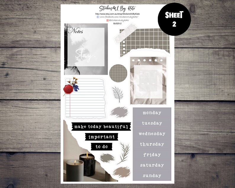 Make Today Beautiful | Journaling Kit | Planner Sticker Kit | Bullet ...
