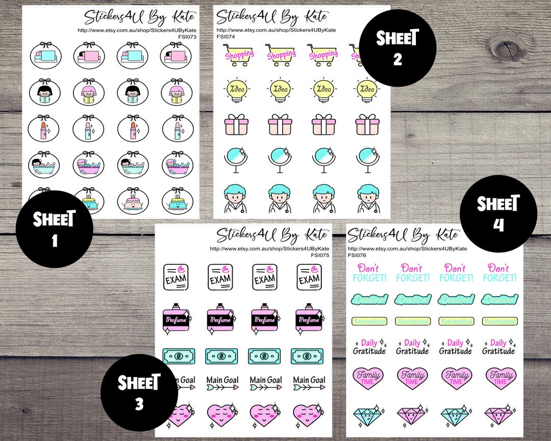 Kawai Mini Icon | Planner Stickers - Erin Condren, Kikki-k, Happy ...