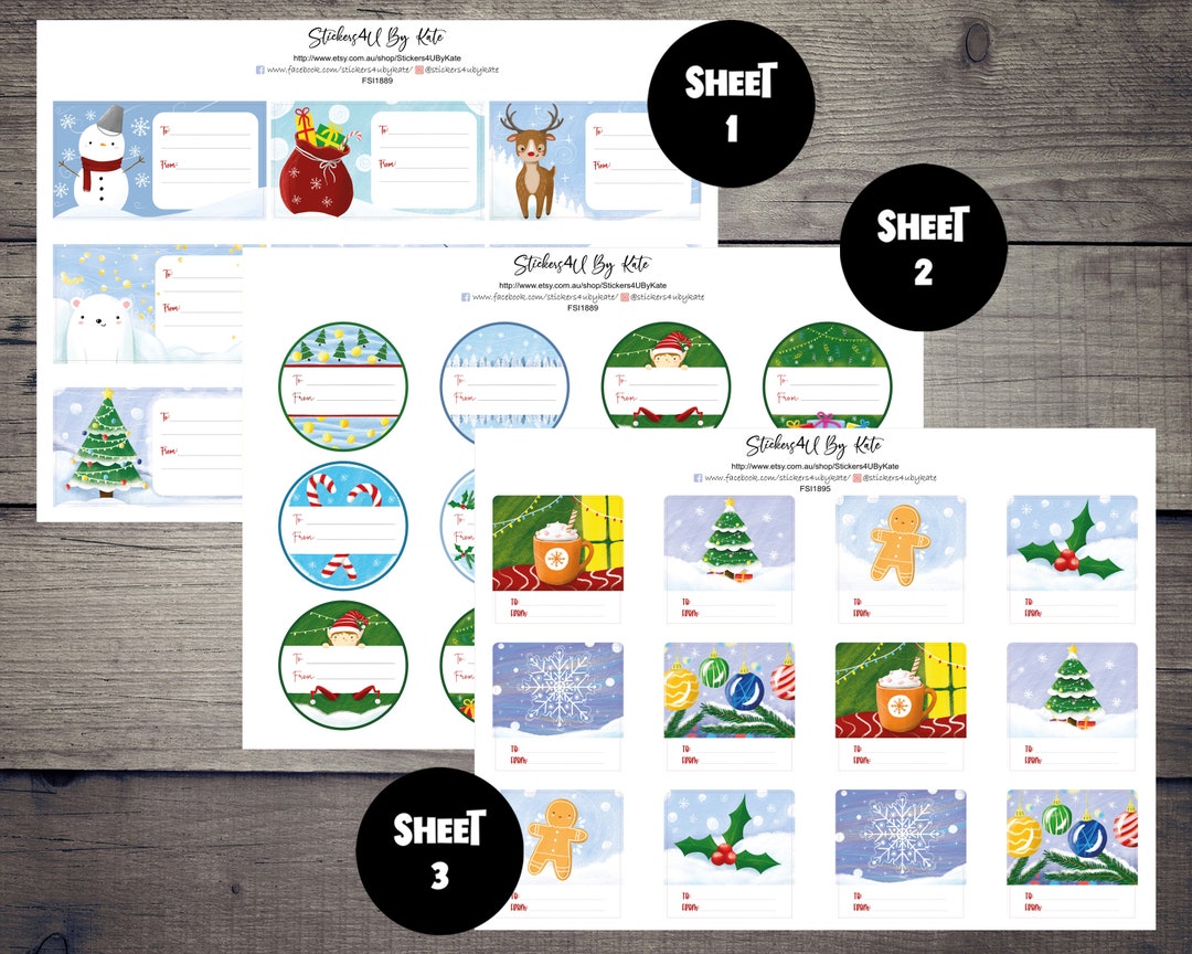 Christmas Gift Label Sticker | Christmas Present Label | Festive ...