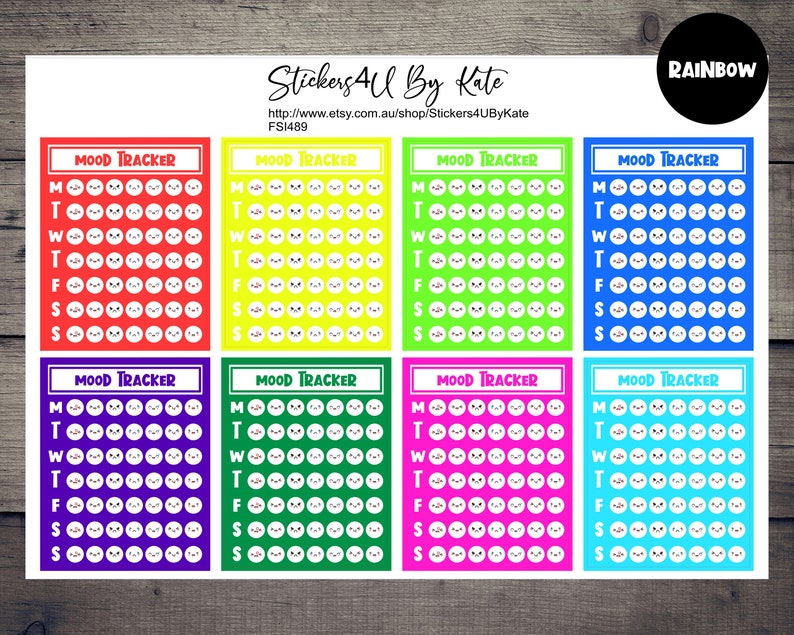Mood Tracker Side Bar | Emotion Tracker Planner Sticker |weekly Mood ...