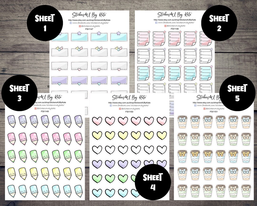 Cute Badges Label | Sticky Notes Planner Sticker | Functional Erin ...