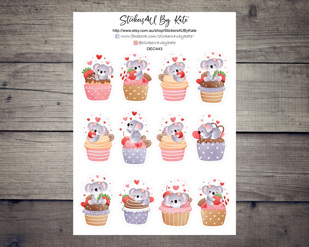 Koala Cupcakes Clipart | Koala Cupcakes Decorative Planner Sticker ...