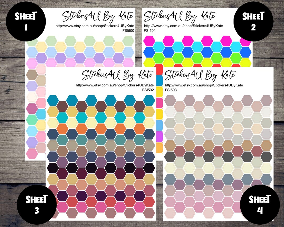 Tiny Hexagon Functional Sticker Checklist Hexagon Stickers - Etsy