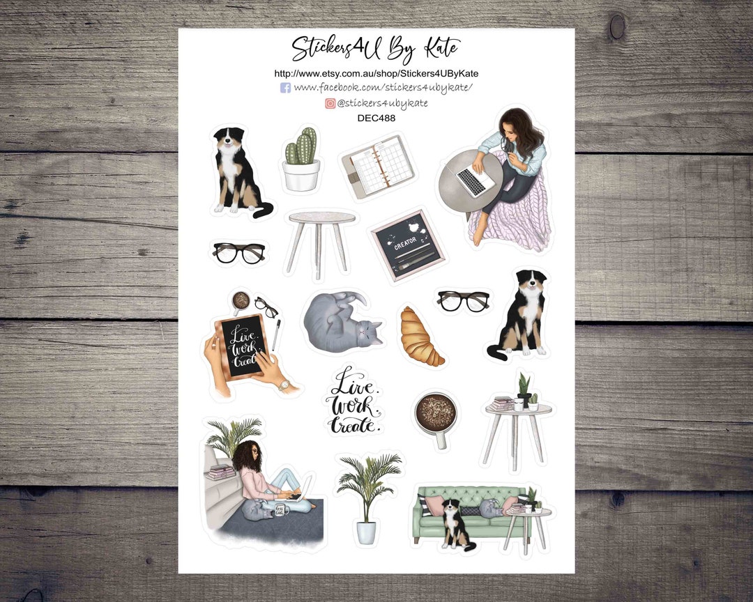 Live Work Create Clipart | Live Work Create Decorative Planner Sticker ...
