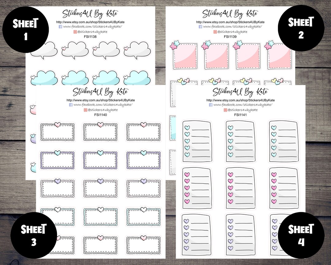 Cute Badges Label | Sticky Notes Planner Sticker | Functional Erin ...