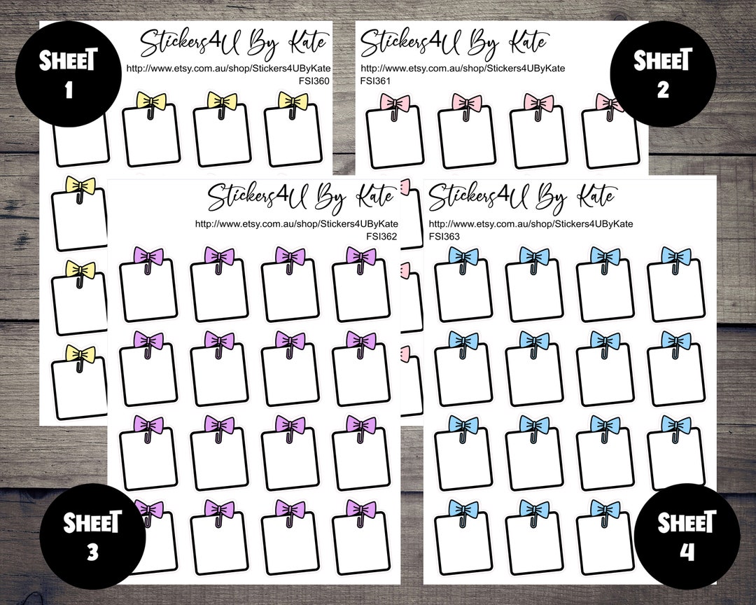 Sticky Note With Bow Functional Stickers | Mini Sticky Note | Planner ...
