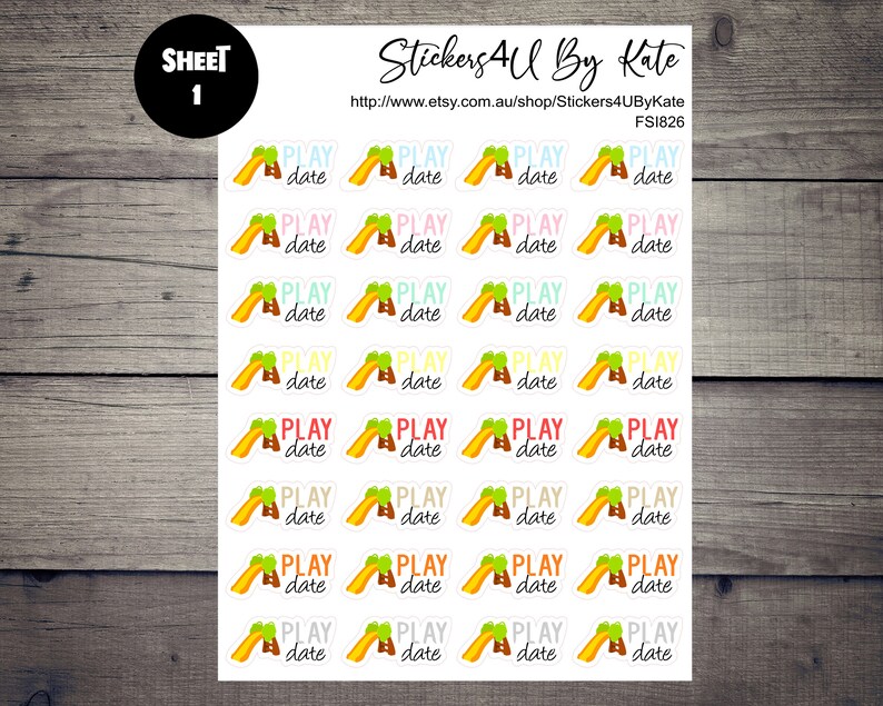 Play Date Icon With Script Planner Sticker | Play Date Planner Stickers ...
