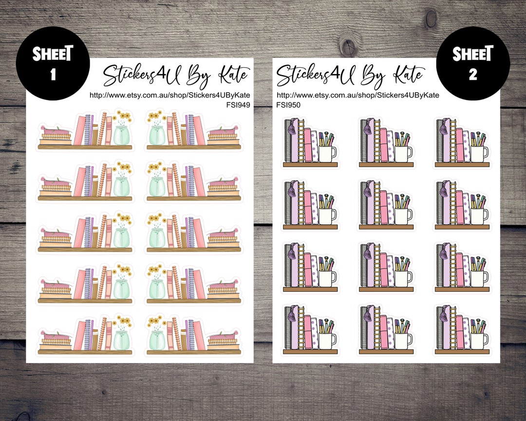 Reading Tracker | Book Shelf Sticker | Planner Sticker | Erin Condren ...