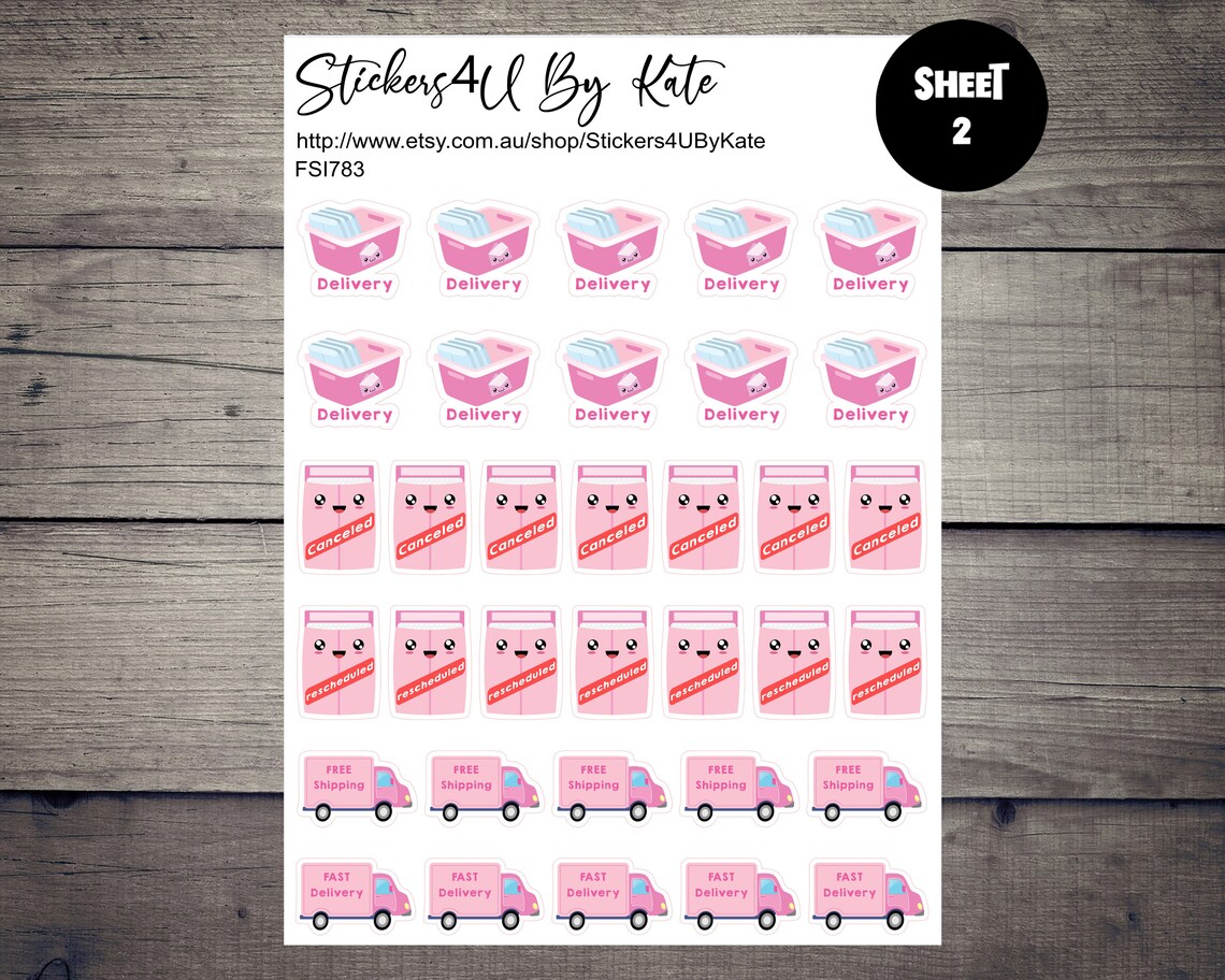 Pink Order and Delivery Icon Planner Sticker Order & - Etsy