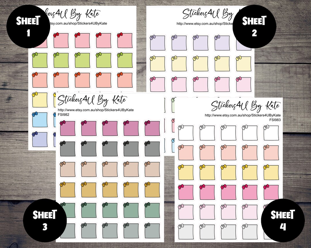 Bow Sticky Note Mini Icon Colourful Bow Sticky Note Planner Sticker ...