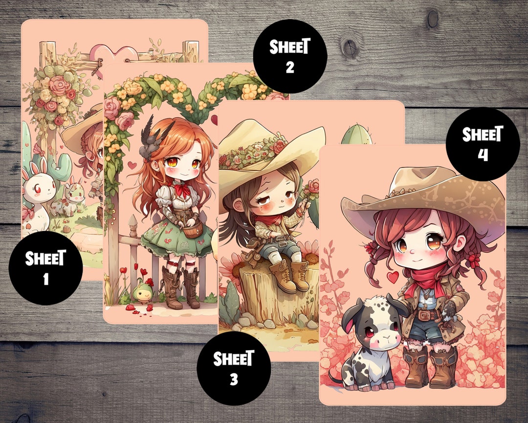 Chibi Western Cowgirl Planner Dashboard | A5, B6 and Personal Planner ...
