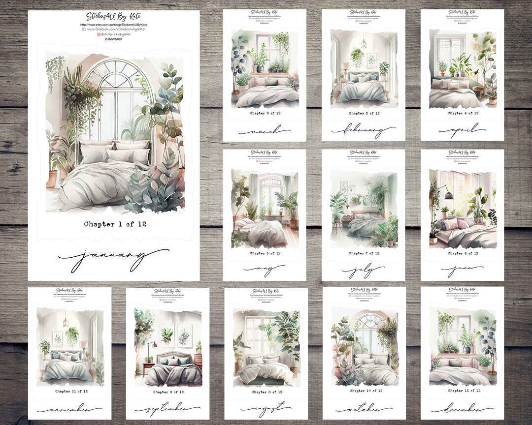 Cozy Bedroom Journal Dashboard | Planner Stickers | Hobonichi Cousin ...