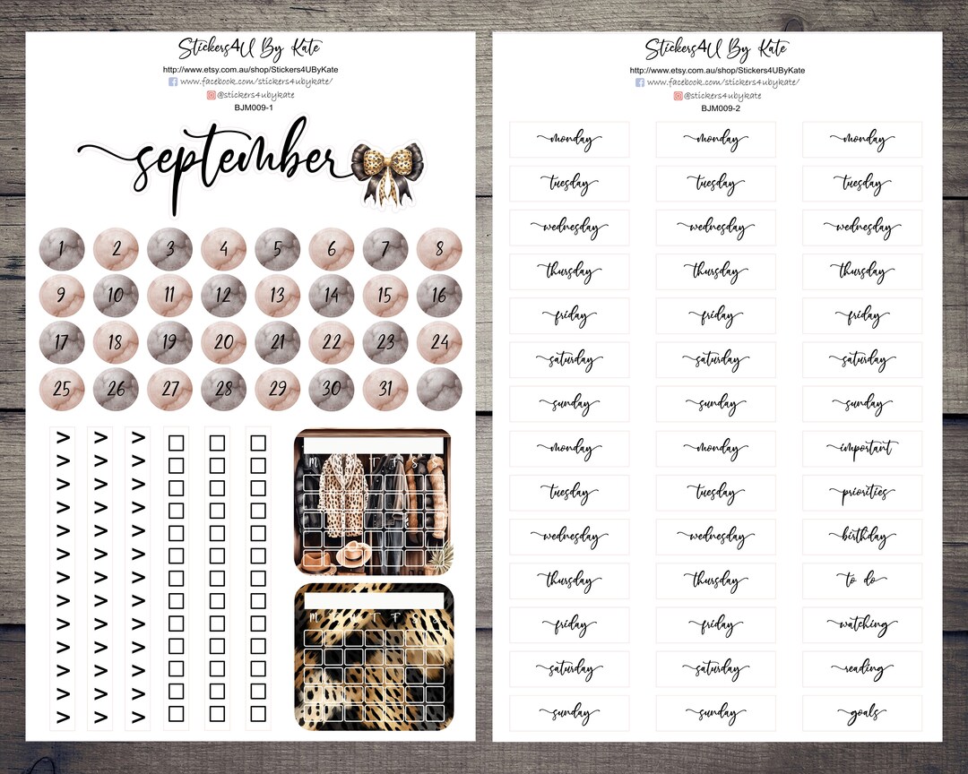 September Bundle | Decorative Kit | Journaling Kit | Planner Sticker ...