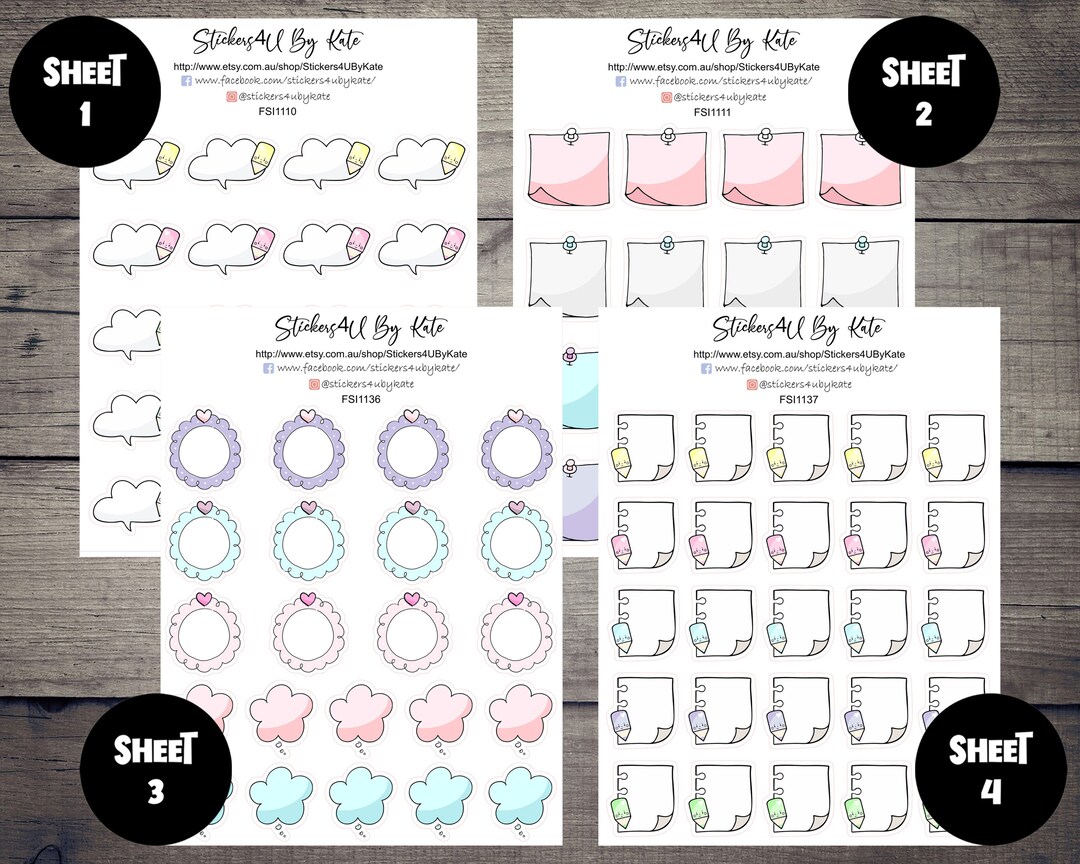 Cute Badges Label | Sticky Notes Planner Sticker | Functional Erin ...