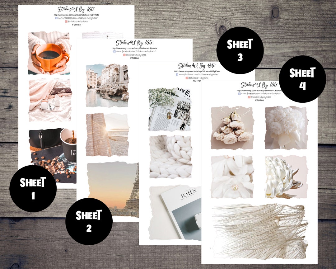 Photo Sticker Sheet | Bullet Journal Stickers | Planner Stickers | Bujo ...