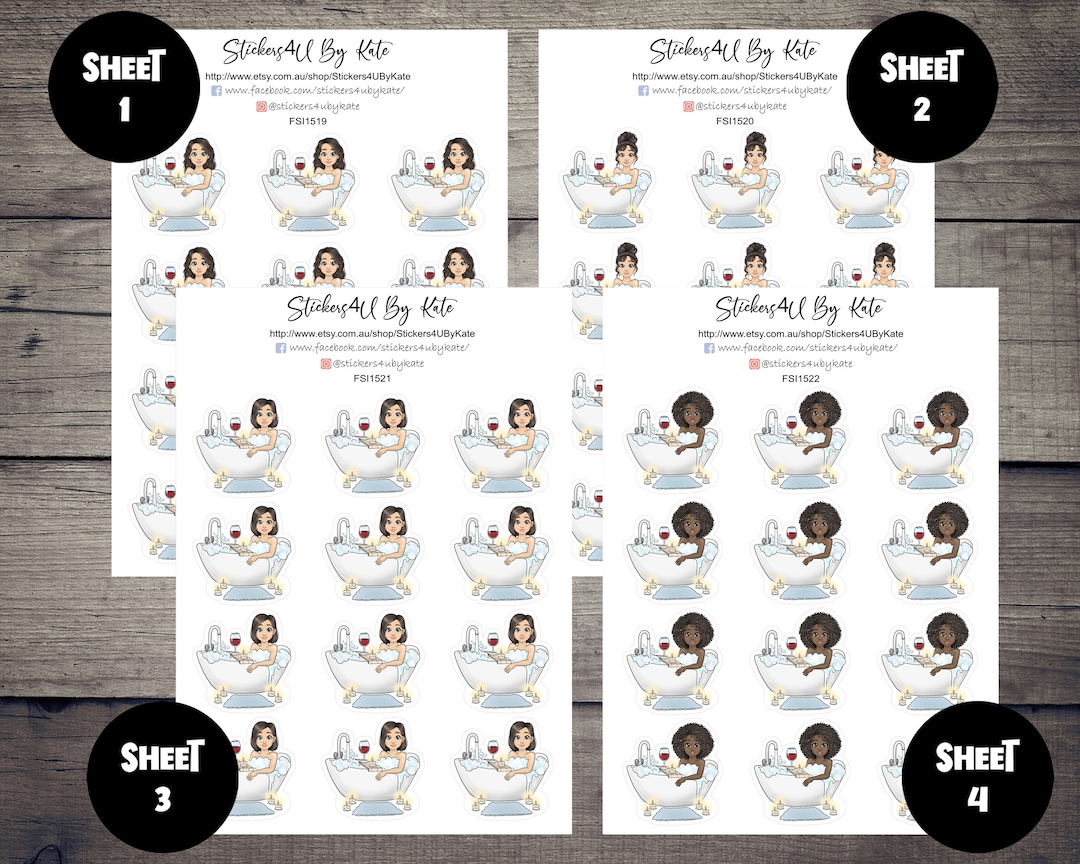 Bath Girl | Bubble Bath Clipart | Bubble Bath Functional Stickers ...