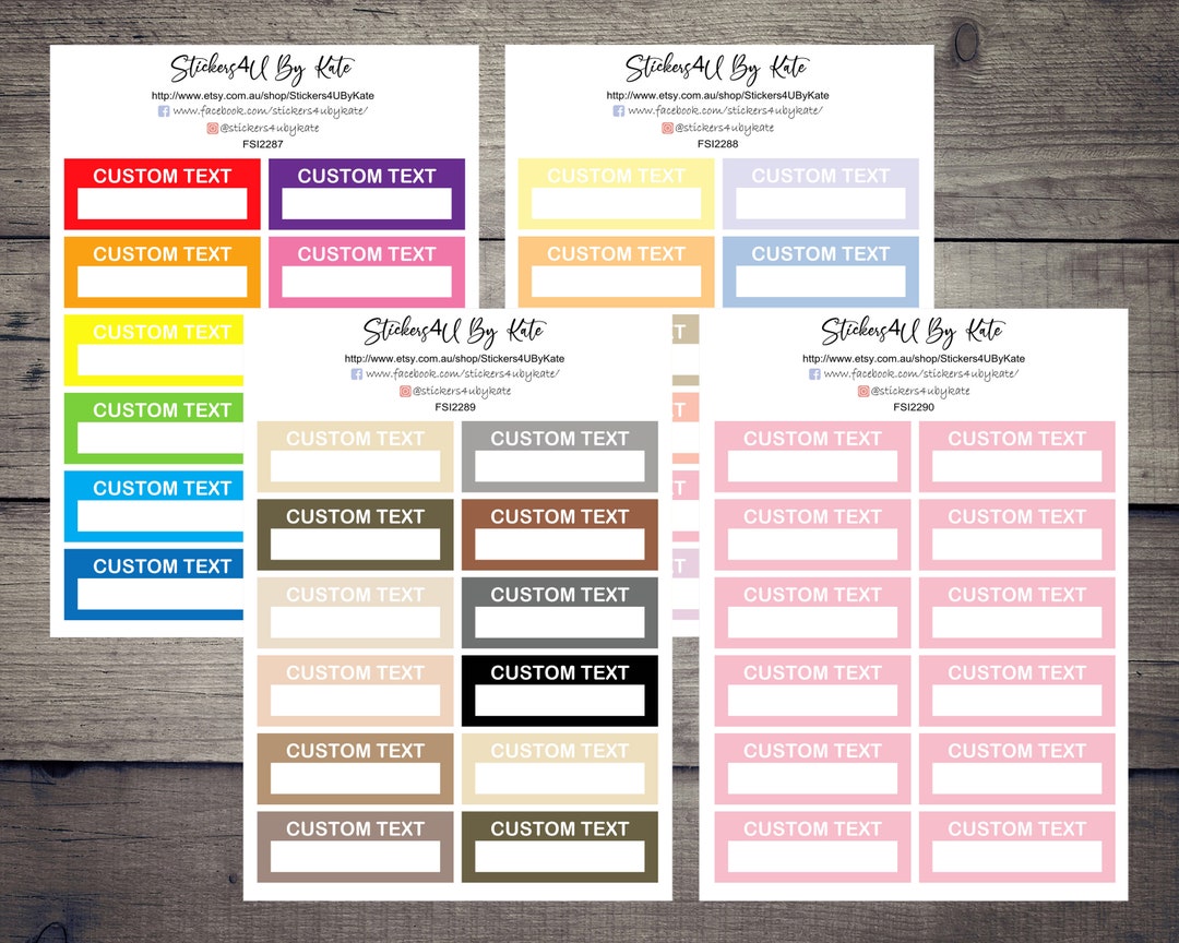 Custom Event Planner Stickers | Custom Word Planner Stickers | Script ...
