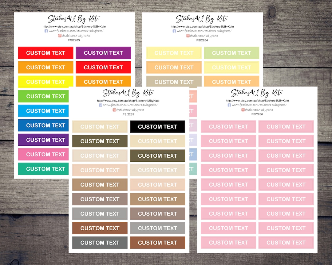 Custom Header Planner Stickers | Custom Word Planner Stickers | Script ...