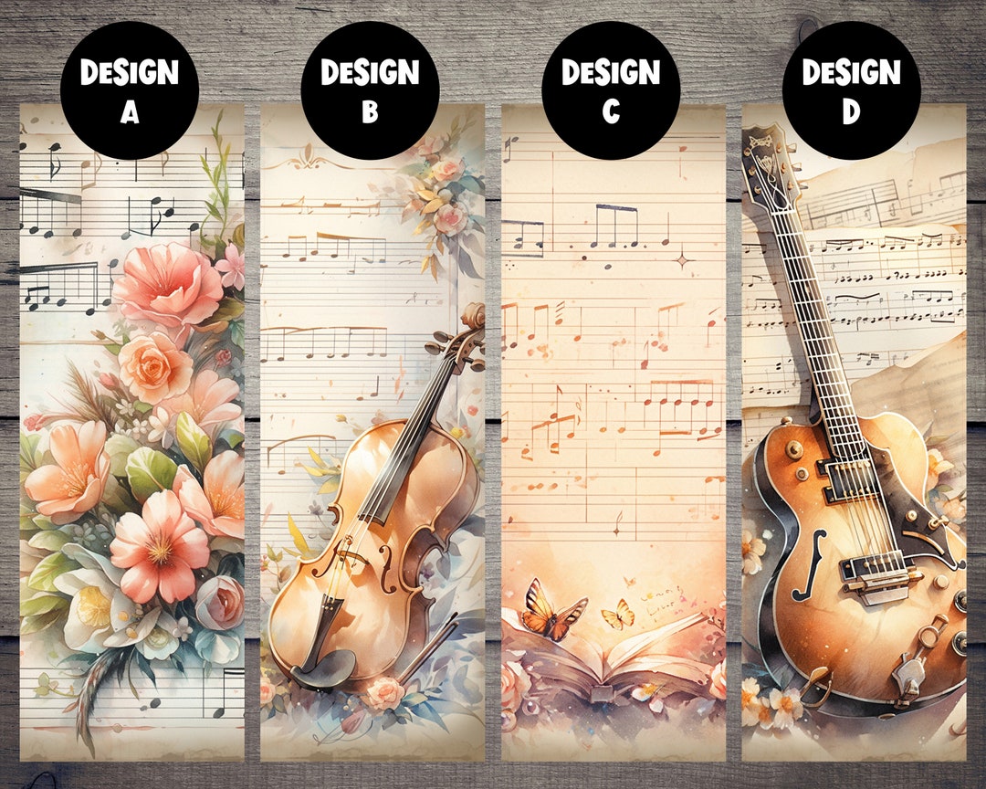 Musical Notes Bookmark Set of 4 | Quality Bookmark & Laminated | Reader ...
