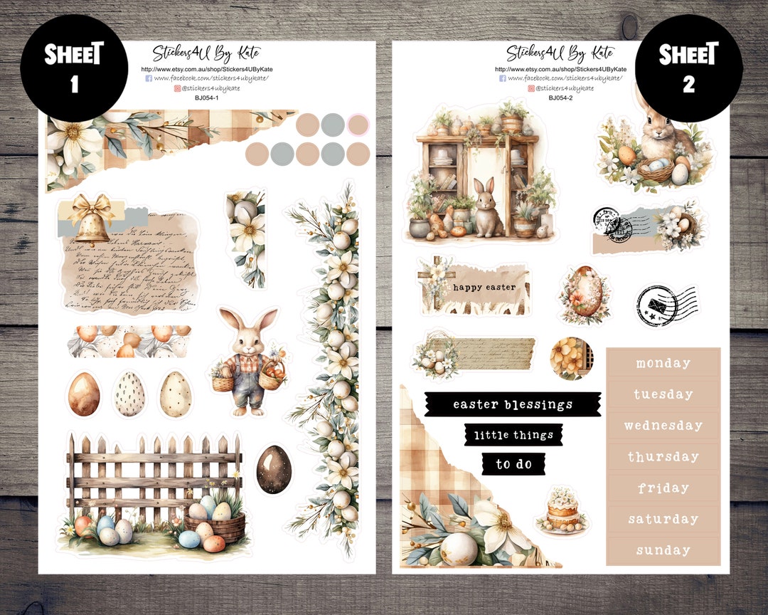 Easter Bliss | Journaling Kit | Planner Sticker Kit | Bullet Journal ...