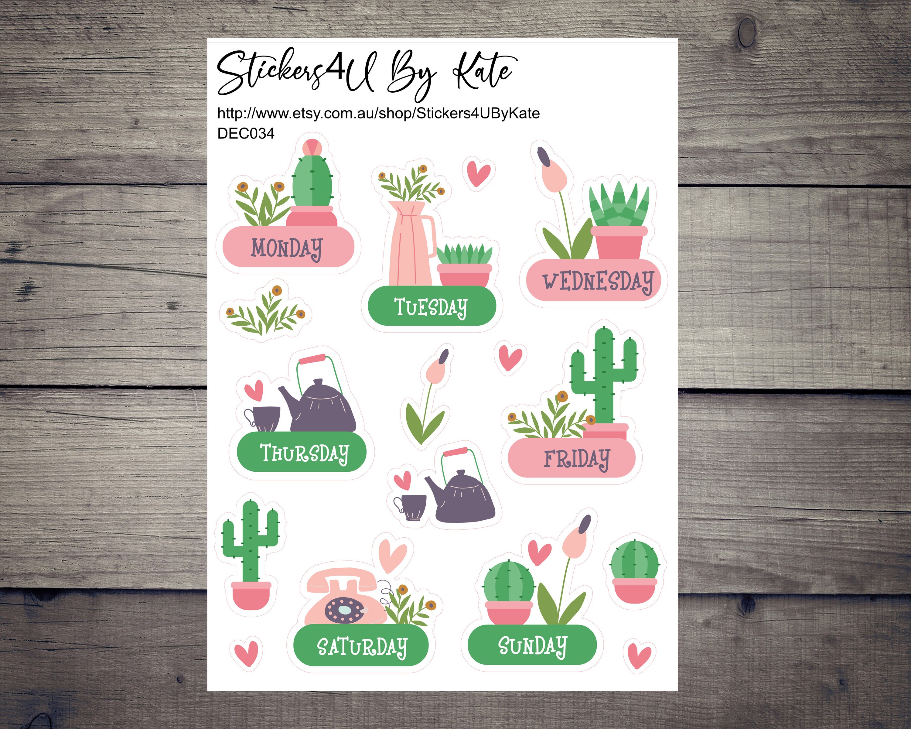 Cute Days of the Week Clipart | Days of the Week Decorative Planner ...