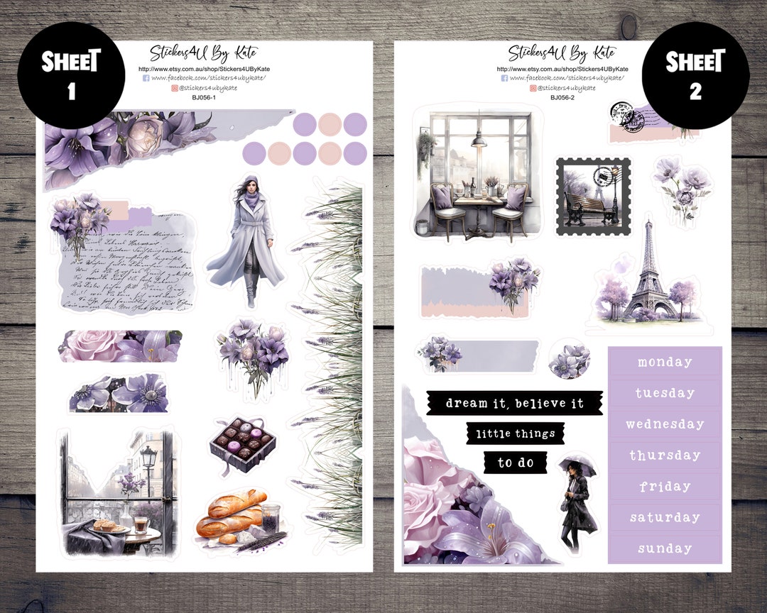 Lavender | Journaling Kit | Planner Sticker Kit | Bullet Journal ...