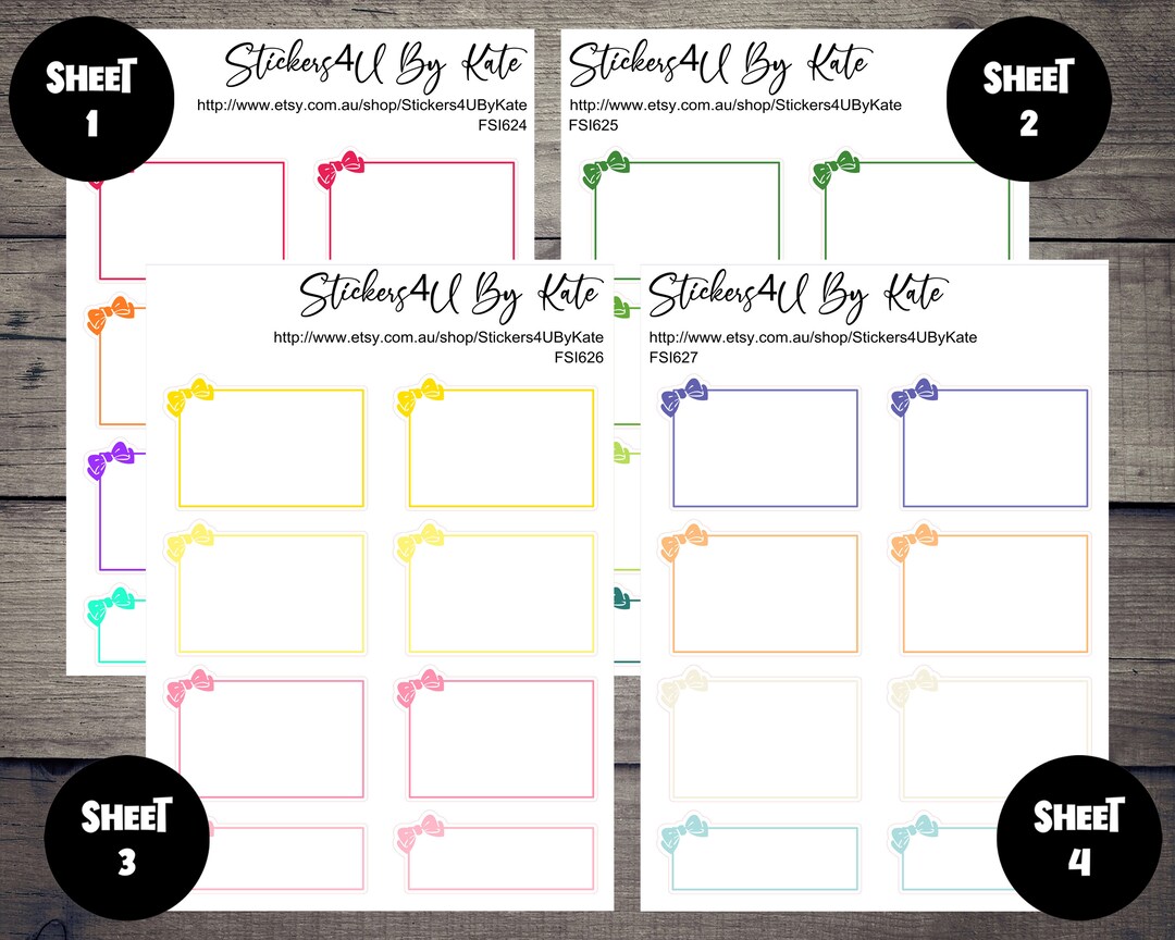 Bow Half Box | Header | Planner Stickers | Erin Condren, Kikki-k, Happy ...