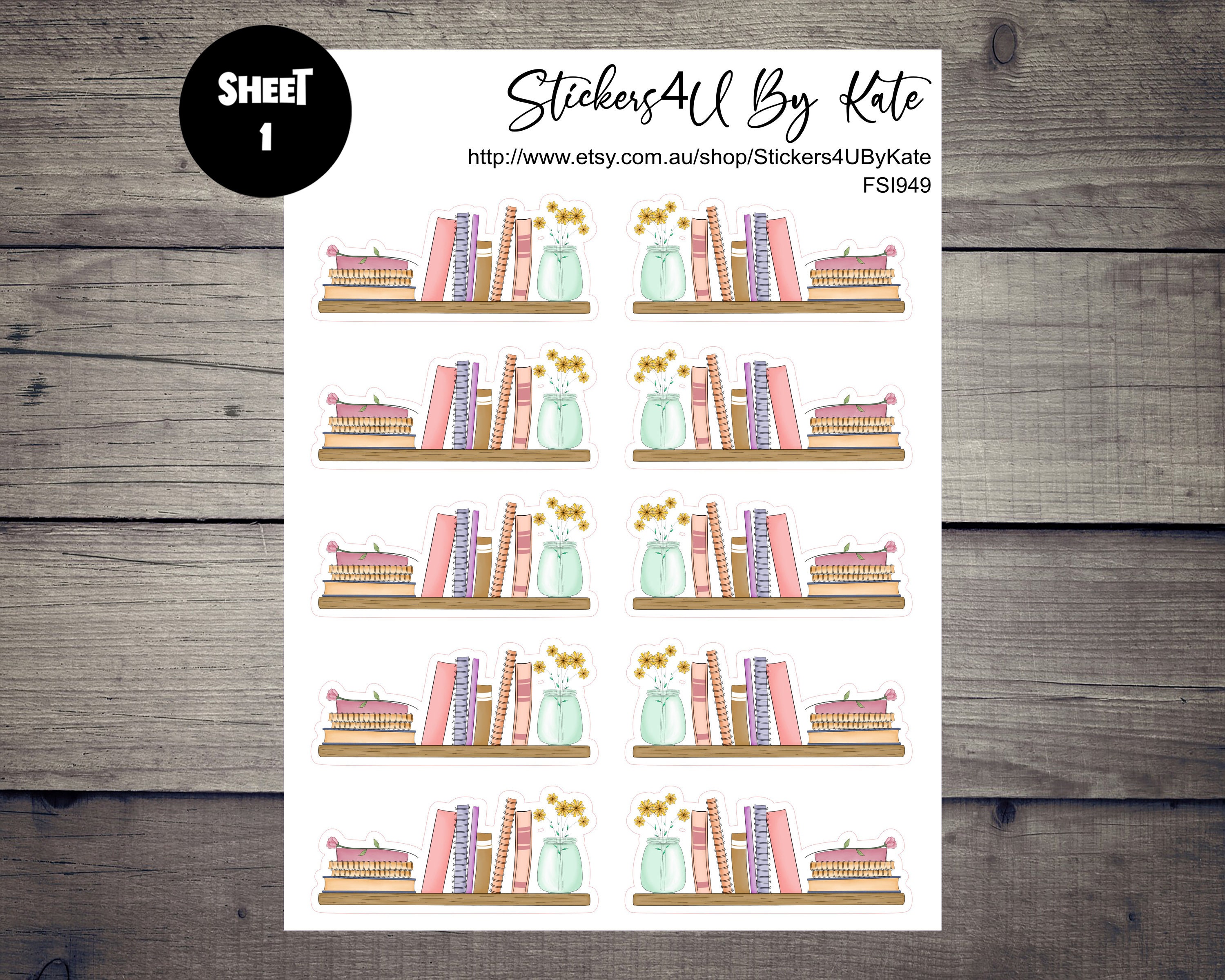 Reading Tracker | Book Shelf Sticker | Planner Sticker | Erin Condren ...