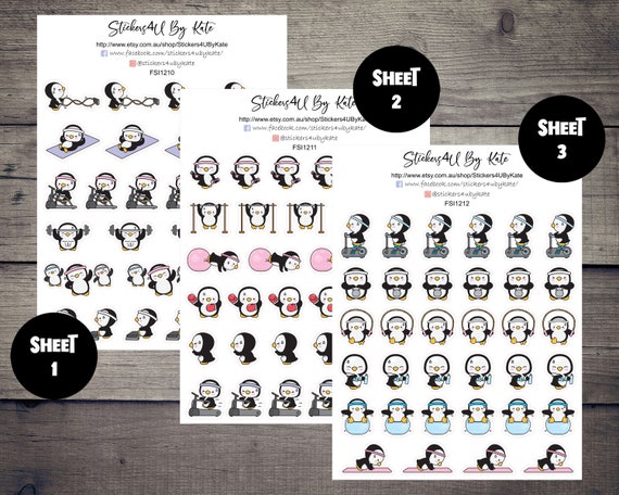 Cute Gym Penguin Workout Penguin Exercise Penguin | Etsy