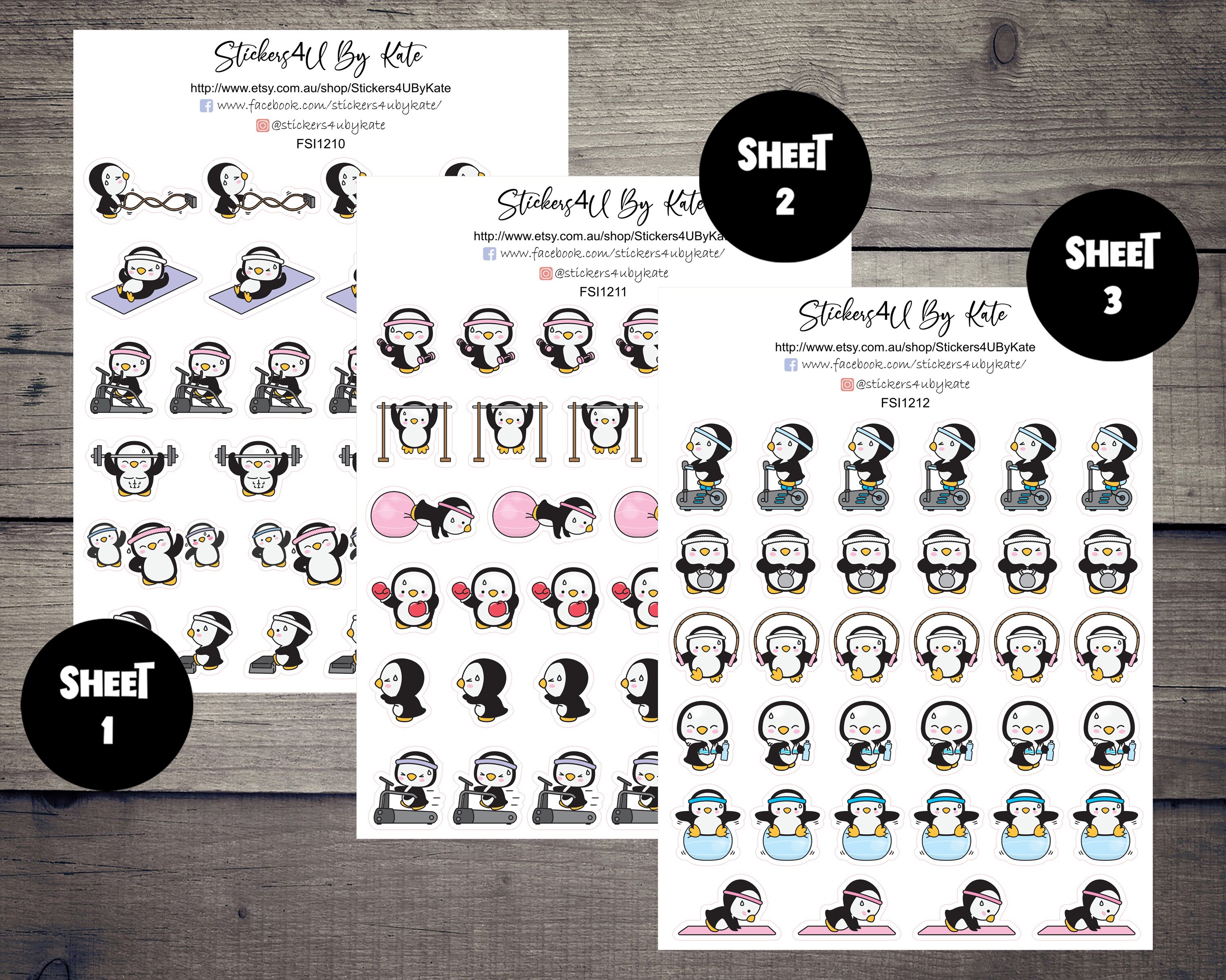 Cute Gym Penguin Workout Penguin Exercise Penguin | Etsy