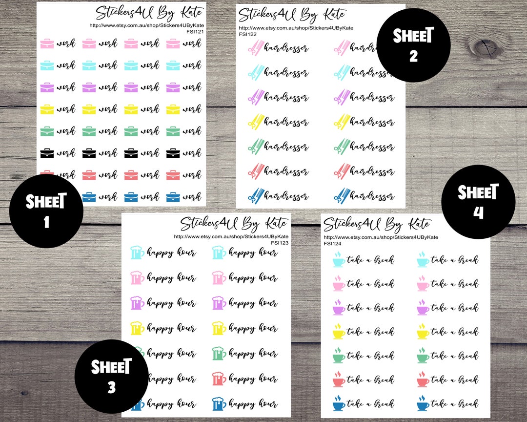 Colourful Functional Icon With Script | Functional | Planner Stickers ...