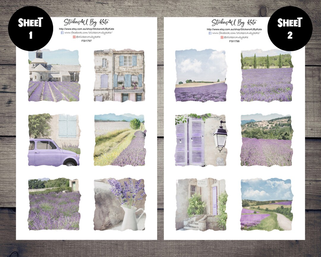 Lavender in Provence Photo Sticker Sheet | Bullet Journal Stickers ...