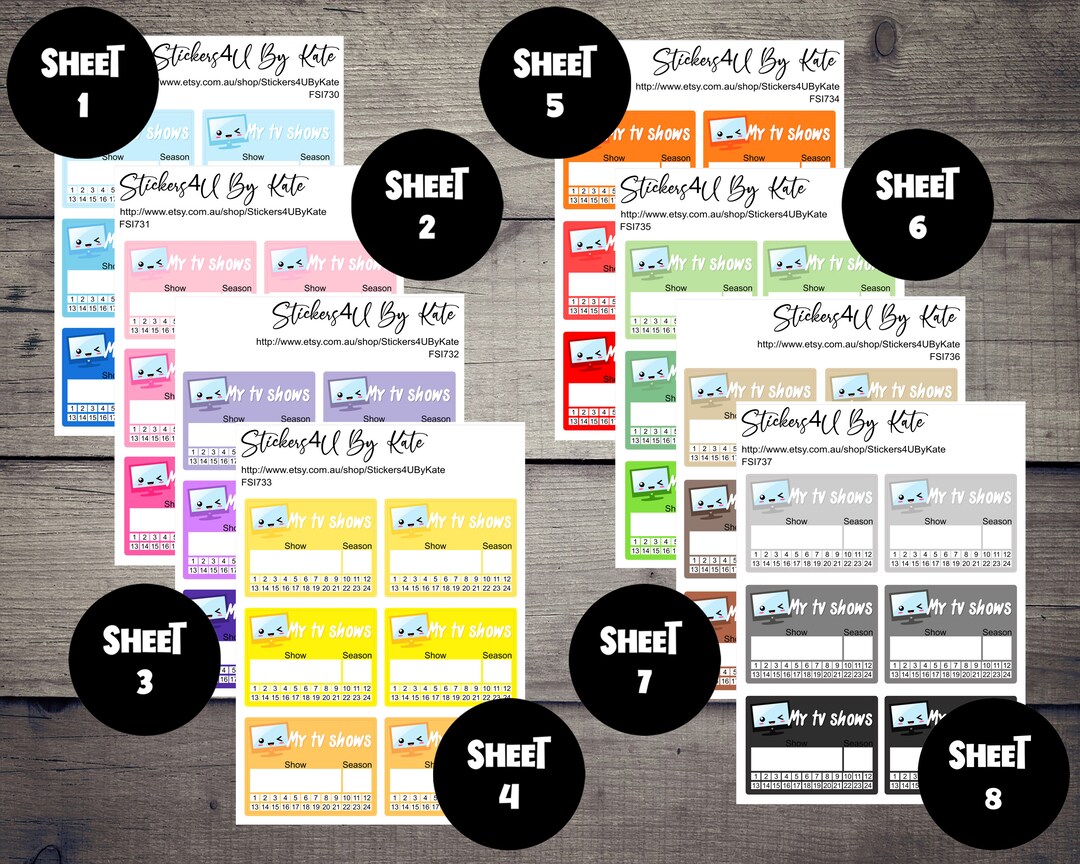 TV Binge Trackers Planner Sticker Colourful TV Show Tracker Planner ...